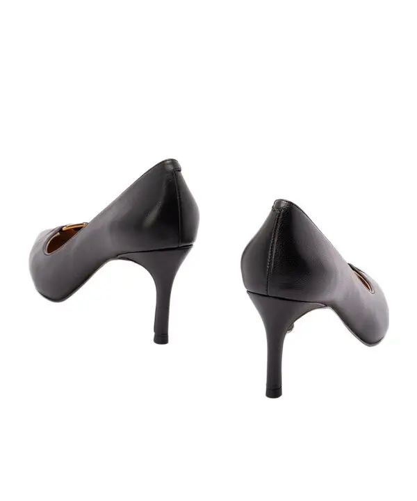 TWINSET Pointed Toe High Heel Pumps With Gold Hardware