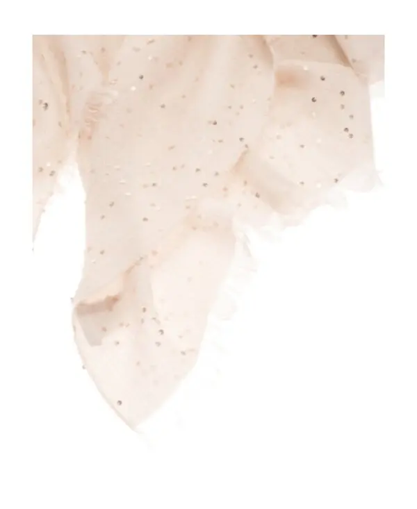 Brunello Cucinelli Sequin-embroidered Cashmere-blend Scarf - Nude