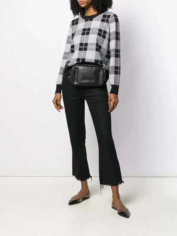 Michael Kors Plaid Round Neck Pullover