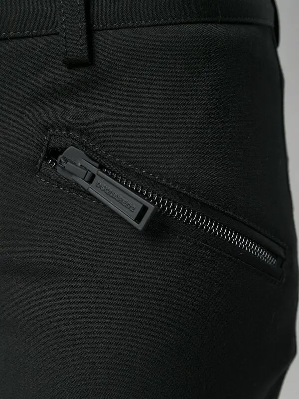 Dsquared2 Skinny Cropped Trousers With Zip Pockets