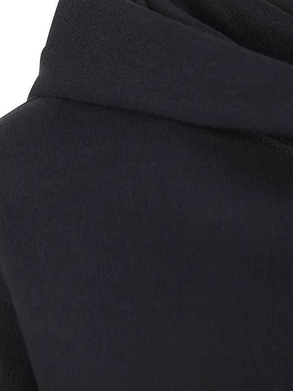 THOM KROM Cropped Cotton Hoodie With Long Sleeves