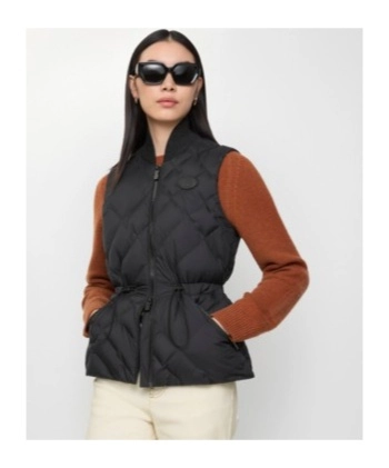 Burberry Quilted Padded Vest With Drawstring Waist - Black