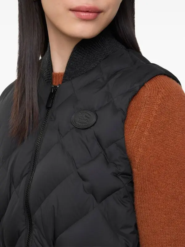 Burberry Quilted Padded Vest With Drawstring Waist - Black