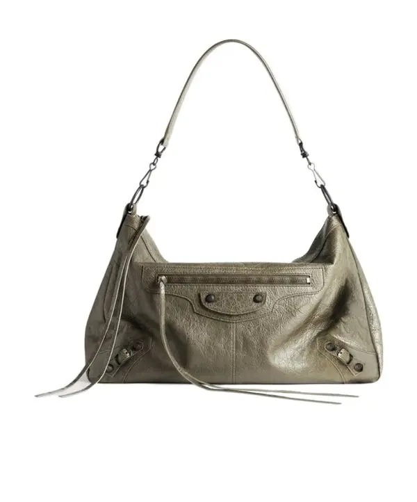 Balenciaga Le City Moto Shoulder Bag - Military Green