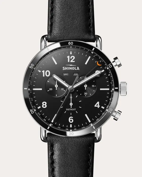 Shinola Canfield Sport 45mm Chronograph Watch - Black