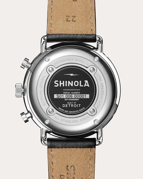 Shinola Canfield Sport 45mm Chronograph Watch - Black