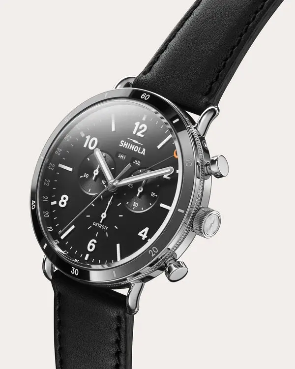 Shinola Canfield Sport 45mm Chronograph Watch - Black