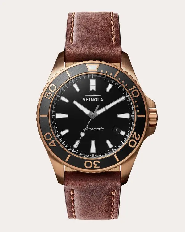 Shinola Bronze Monster 43mm Watch Set - Black