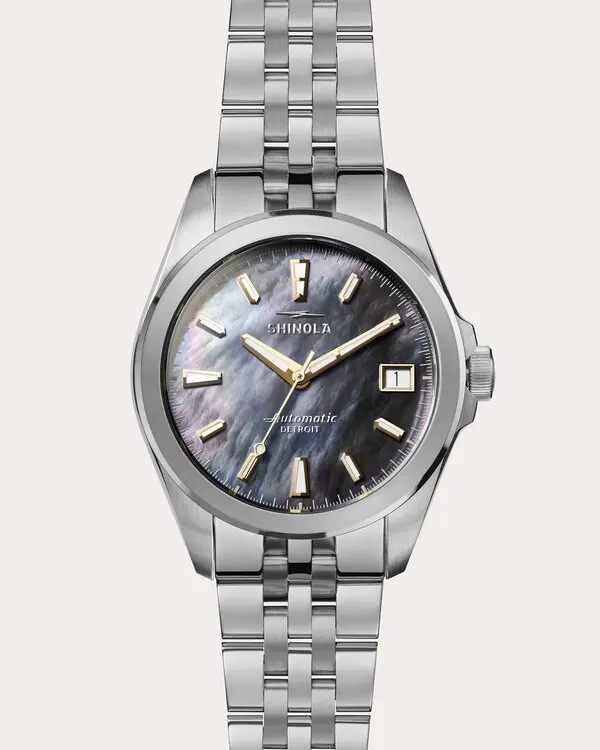 Shinola Automatic Watch With Mother Of Pearl Dial