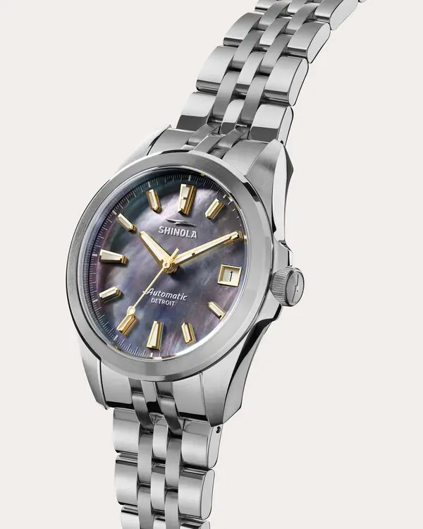 Shinola Automatic Watch With Mother Of Pearl Dial