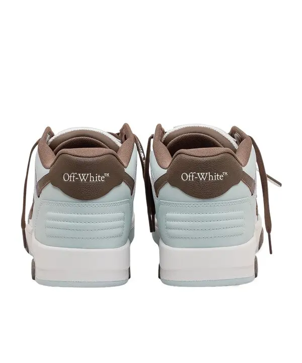 Off-White Round Toe Color-blocked Lace-up Sneakers