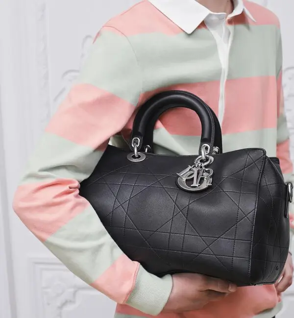 Dior Zippered Shoulder Bag - Black