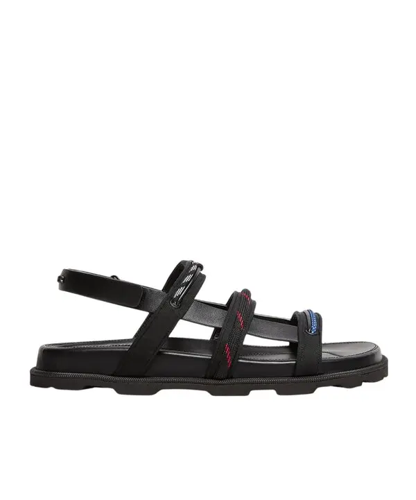 Moncler Vera Isla Leather Sandals - Black