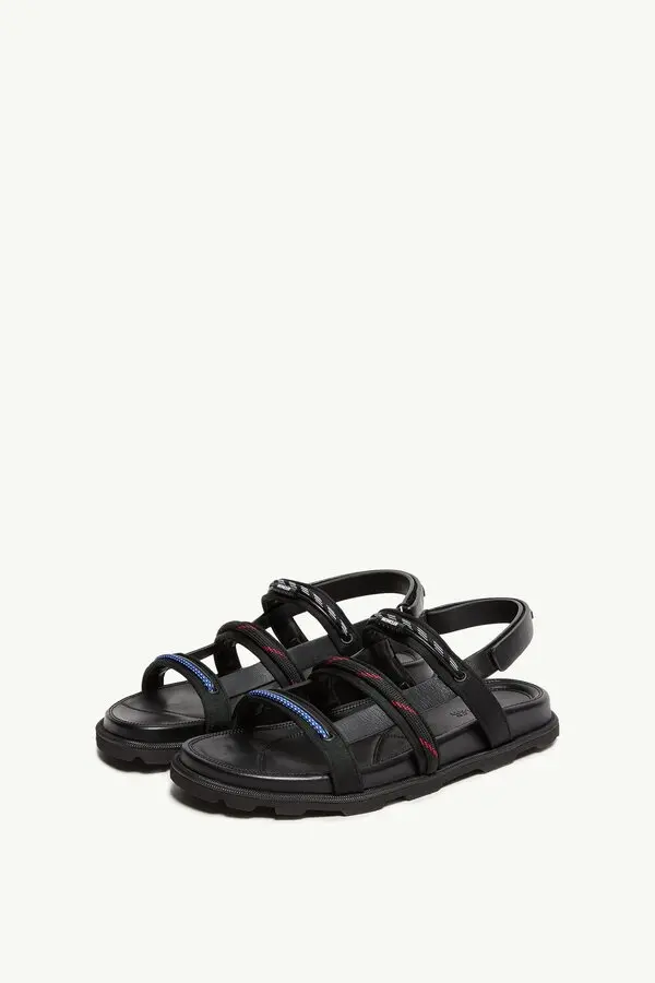 Moncler Vera Isla Leather Sandals - Black