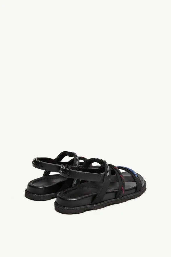 Moncler Vera Isla Leather Sandals - Black