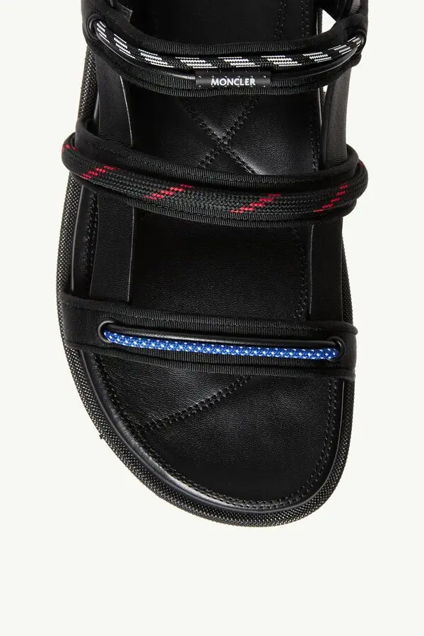 Moncler Vera Isla Leather Sandals - Black