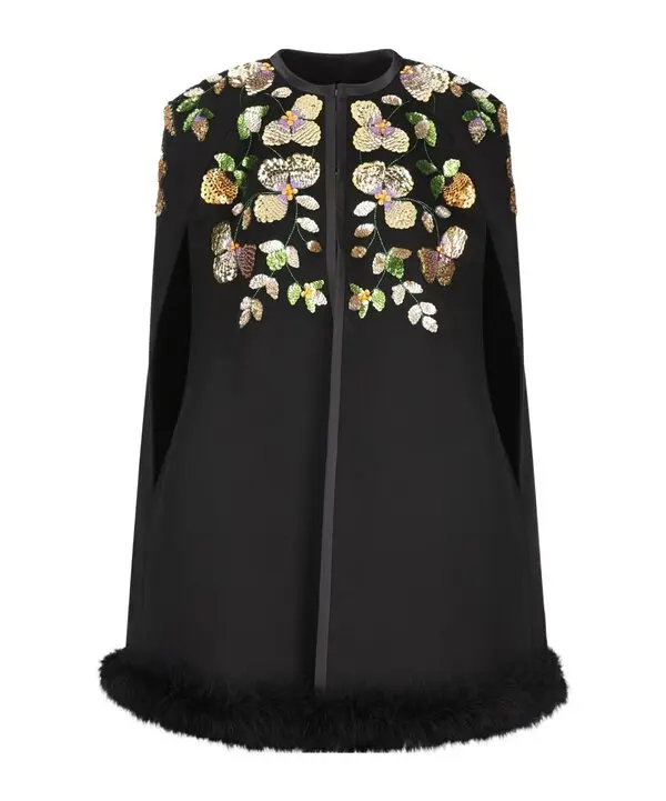 Valentino Garavani Embellished Gilet With Floral Motif - Black
