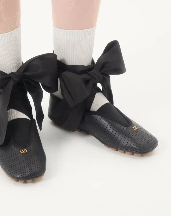 Valentino Garavani Rythmika Ballerina In Perforated Nappa Leather