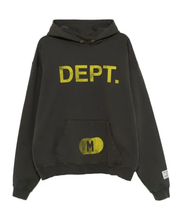 GALLERY DEPT. Logo Printed Long Sleeve Hoodie - Black