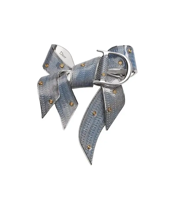 Dior Guilloché Brooch - Gray
