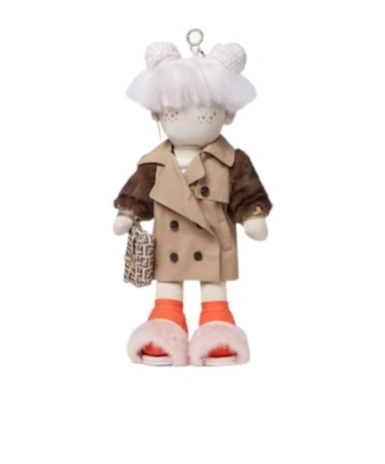 Fendi Maxi Charm With Alcantara And Kidassia Hair - Multicolor