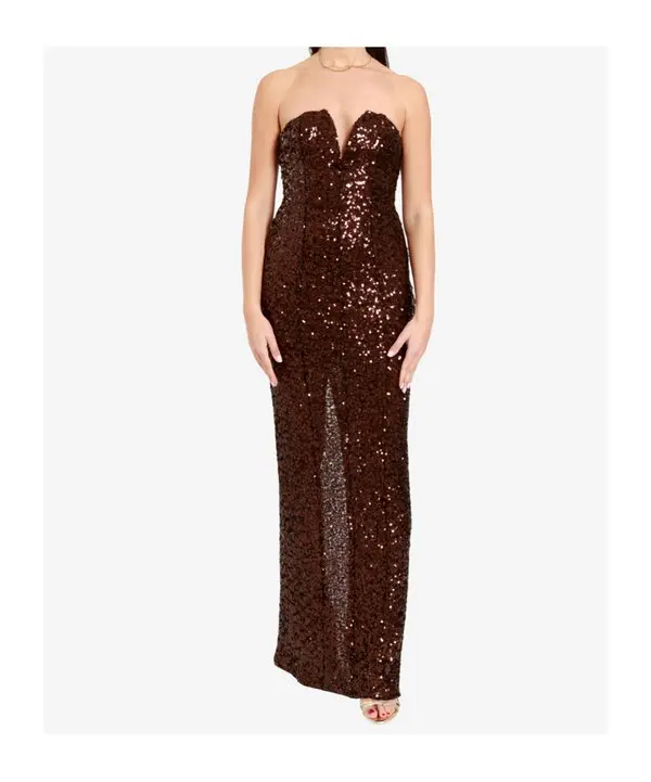 ANIYE BY Sequined V-neck Gown With Open Back And Slit