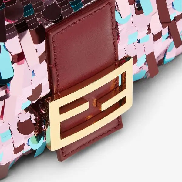 Fendi Sequin Embellished Ff Fastened Shoulder Bag