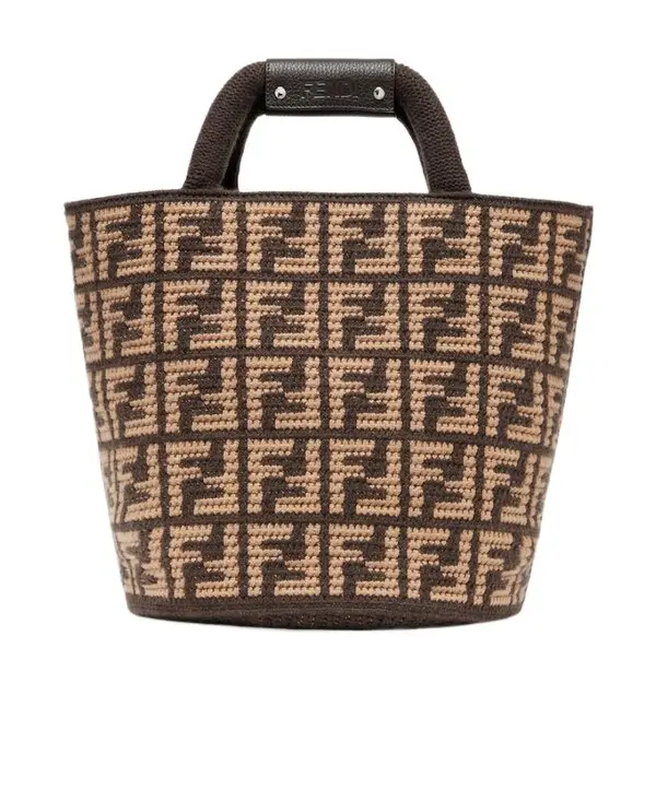 Fendi Ff Jacquard Cashmere Bag - Brown