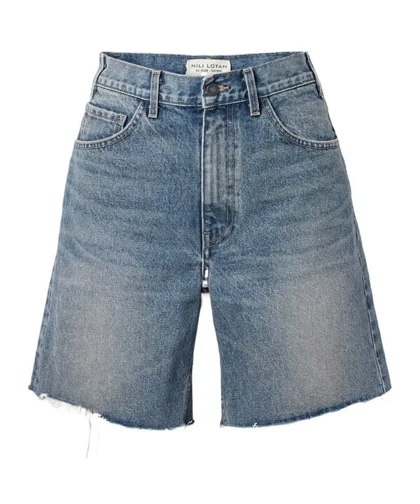 NILI LOTAN Russel High-waisted Denim Shorts