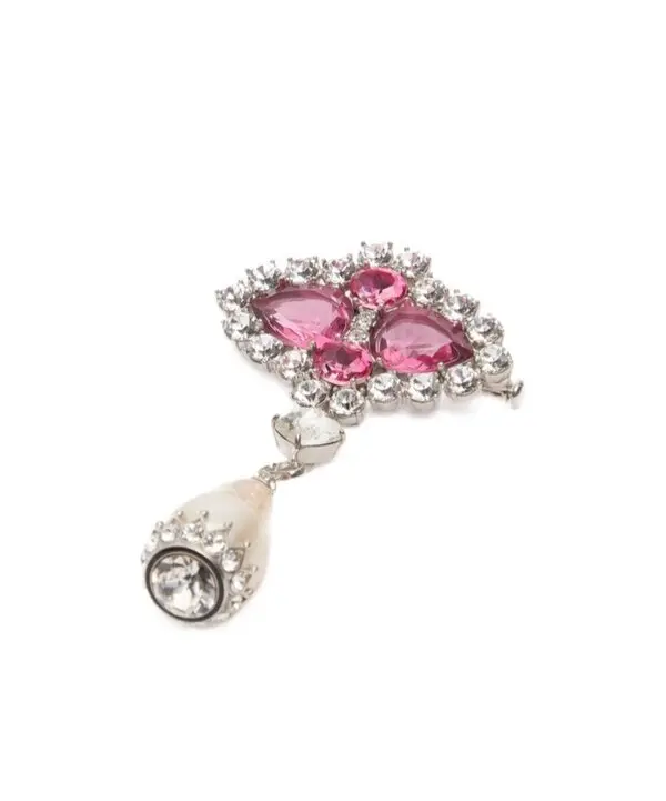 Valentino Garavani Embellished Pendant Brooch - White