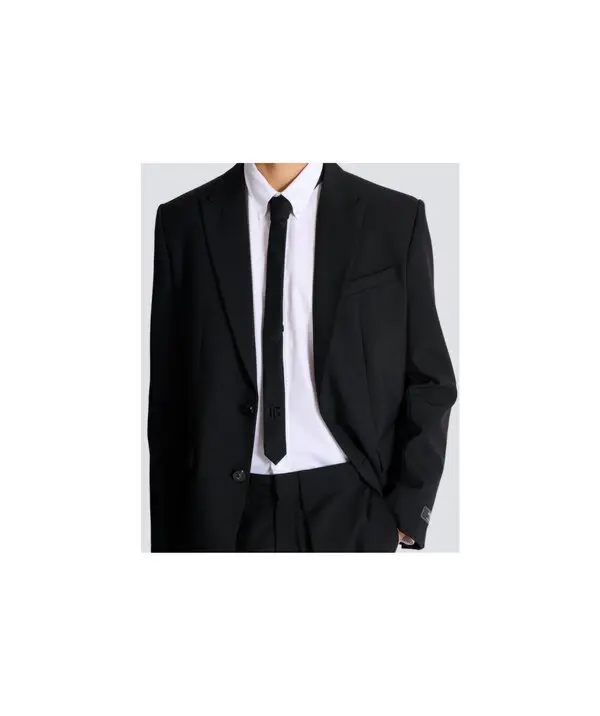 Balmain Slim Wool Tie With Pb Embroidery