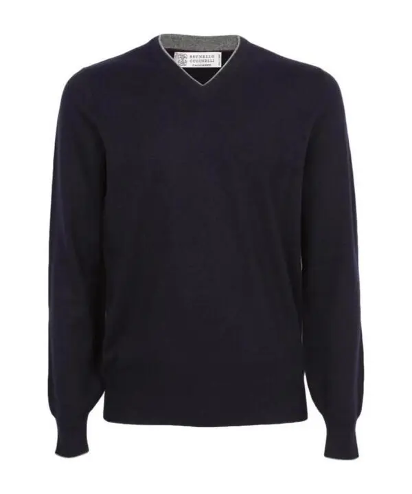 Brunello Cucinelli V-neck Knitted Pullover