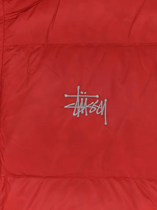 StÜssy Long-sleeved Cotton Jacket With High Neck And Embroidered Logo