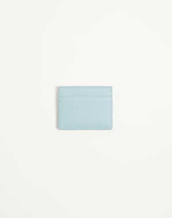 Valentino Garavani Cherryfic Grainy Calfskin Cardholder - Blue