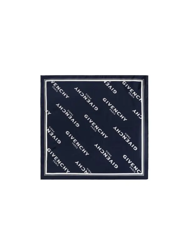 Givenchy Monogram Square Scarf - Navy Blue