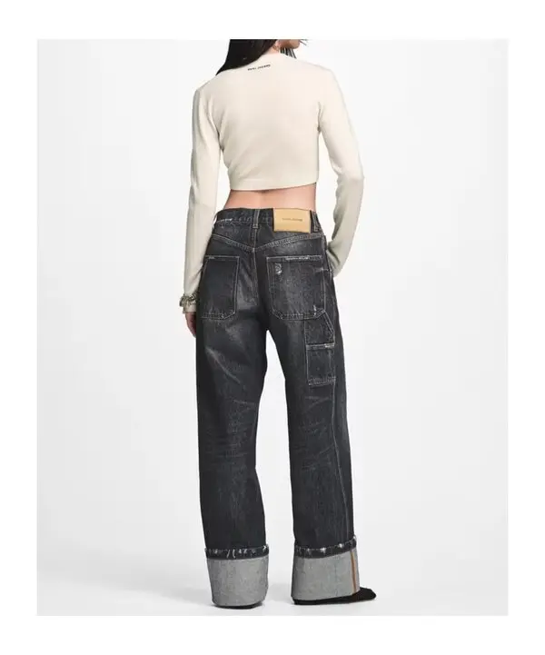 Marc Jacobs Wide Leg Jeans With Distressed Finish