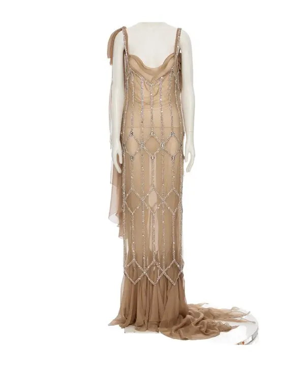 Valentino Garavani Embellished Halter Neck Suspenders Dress - Nude