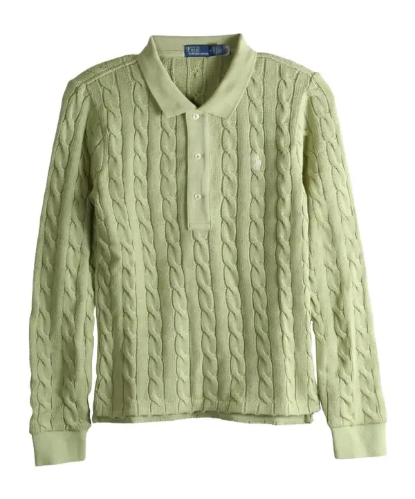 Polo Ralph Lauren Cable Knit Polo Jumper - Green