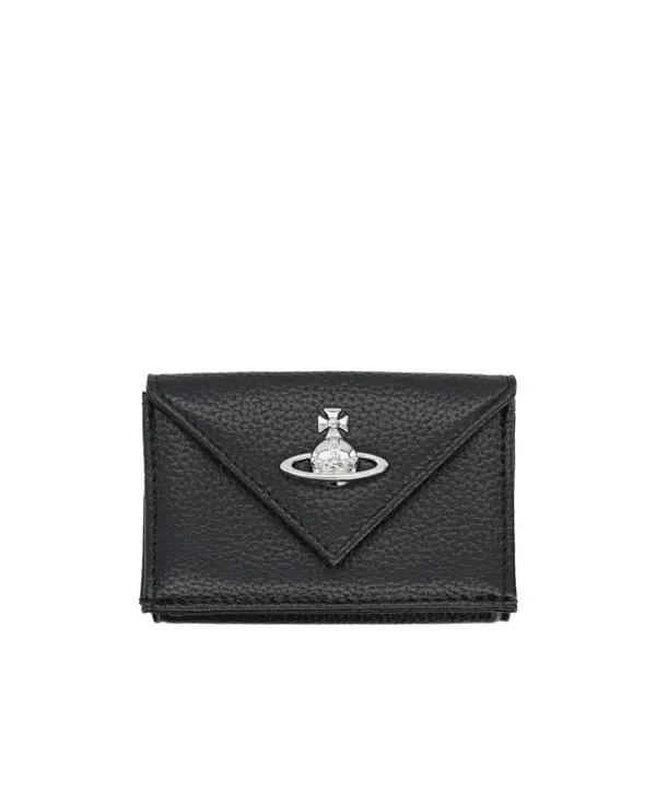 VIVIENNE WESTWOOD Flap Orb Logo Wallet - Black