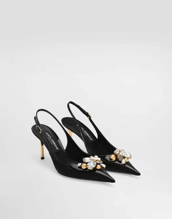 Dolce & Gabbana 75mm Crystal-embellished Slingback Pumps