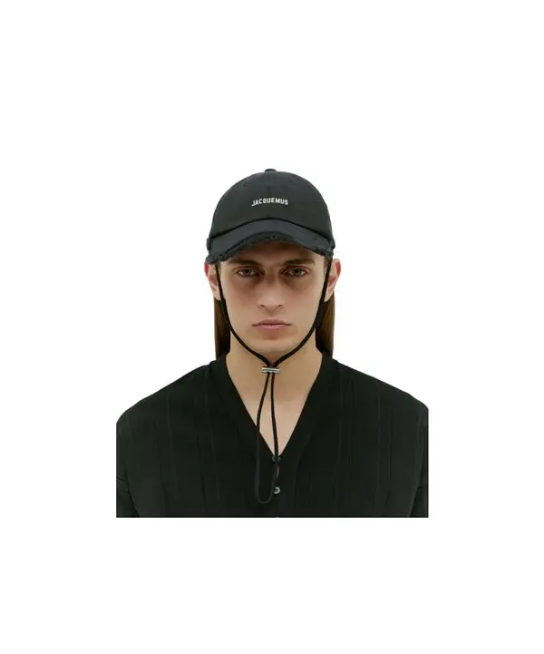 Jacquemus Distressed Trim Baseball Cap - Black