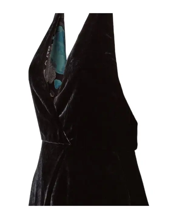 Fendi Velvet Halterneck Maxi Dress With Falena Dots Print