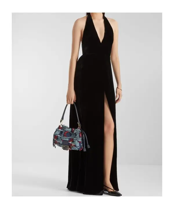 Fendi Mamma Baguette Medium Beaded Shoulder Bag