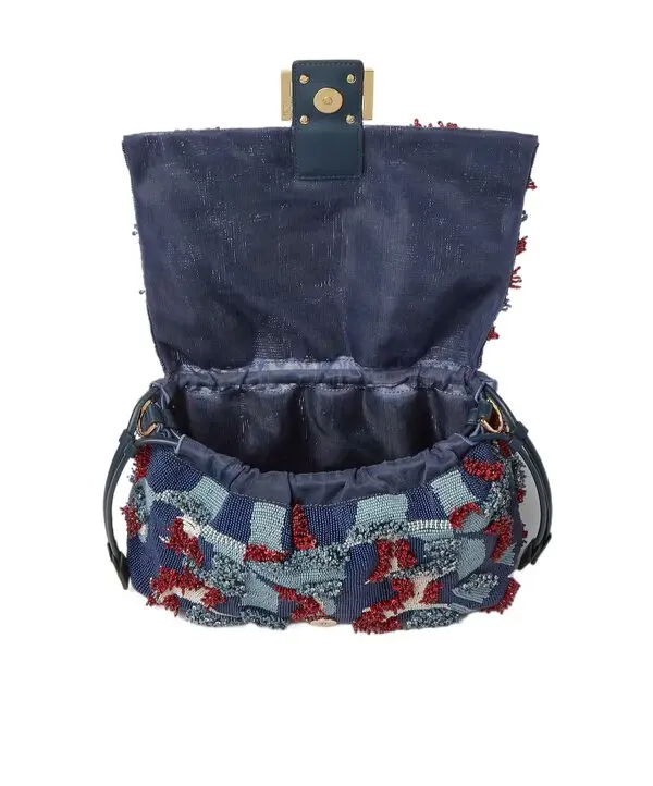 Fendi Mamma Baguette Medium Beaded Shoulder Bag