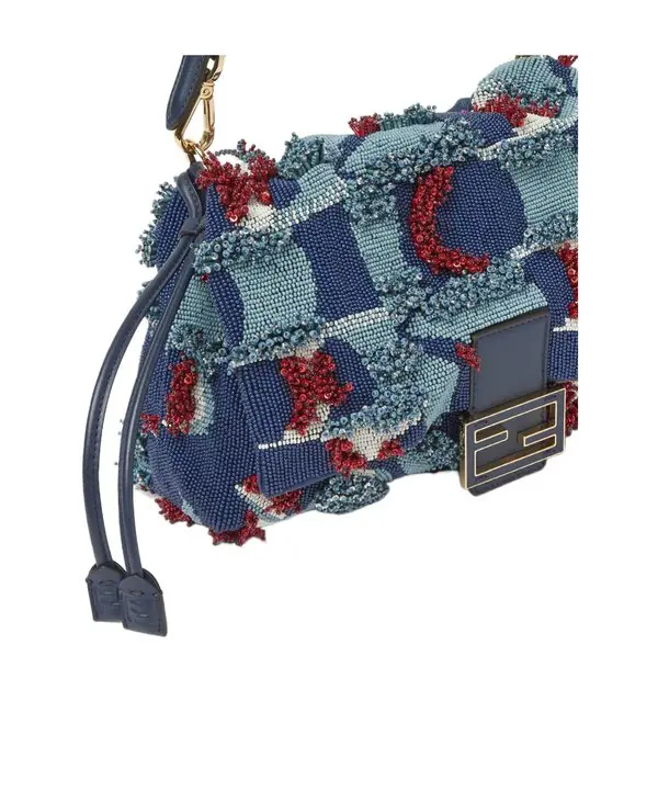 Fendi Mamma Baguette Medium Beaded Shoulder Bag
