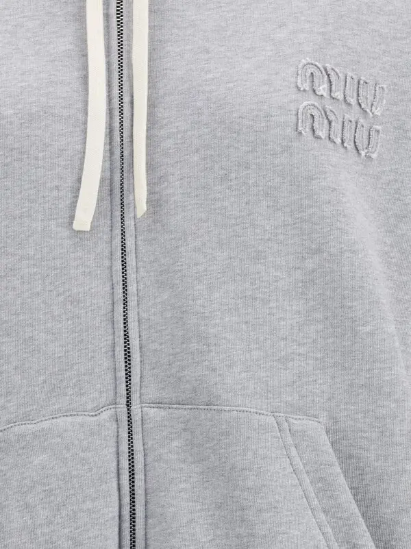 Miu Miu Jersey And Technical Pongé Reversible Blouson Jacket - Gray-blue