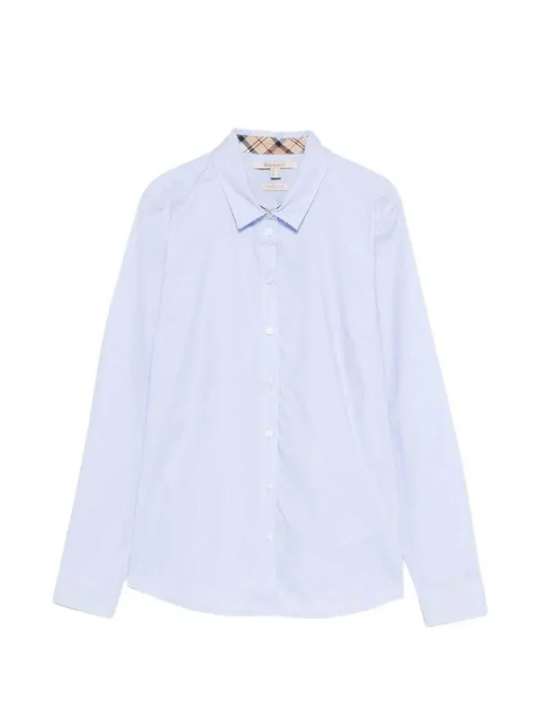 Barbour Long-sleeved Shirt With Classic Collar - Light Blue