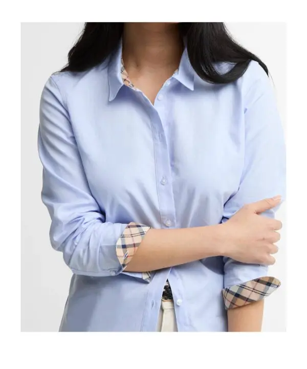Barbour Long-sleeved Shirt With Classic Collar - Light Blue