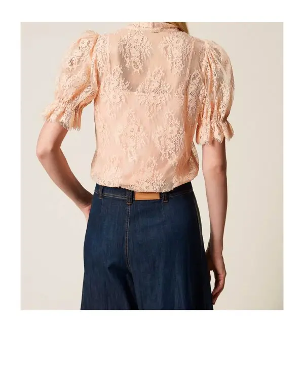 TWINSET Lace Bow Shirt