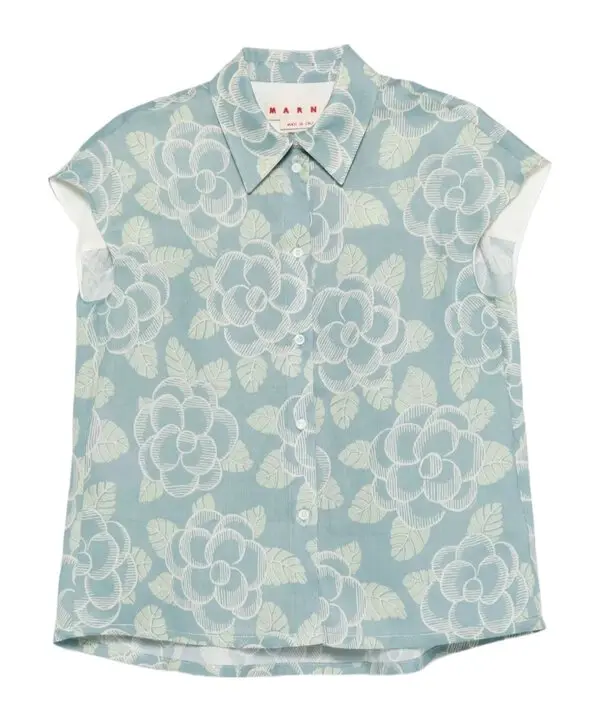 Marni Floral Print Short Sleeve Shirt